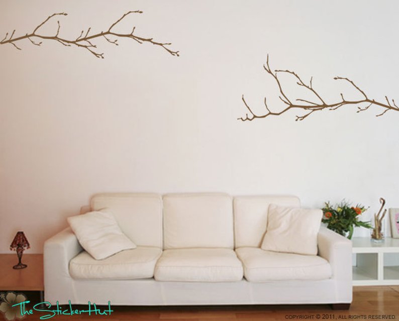 2 Budding Tree Branches Vinyl Decal Sticker - #1172 – thestickerhut